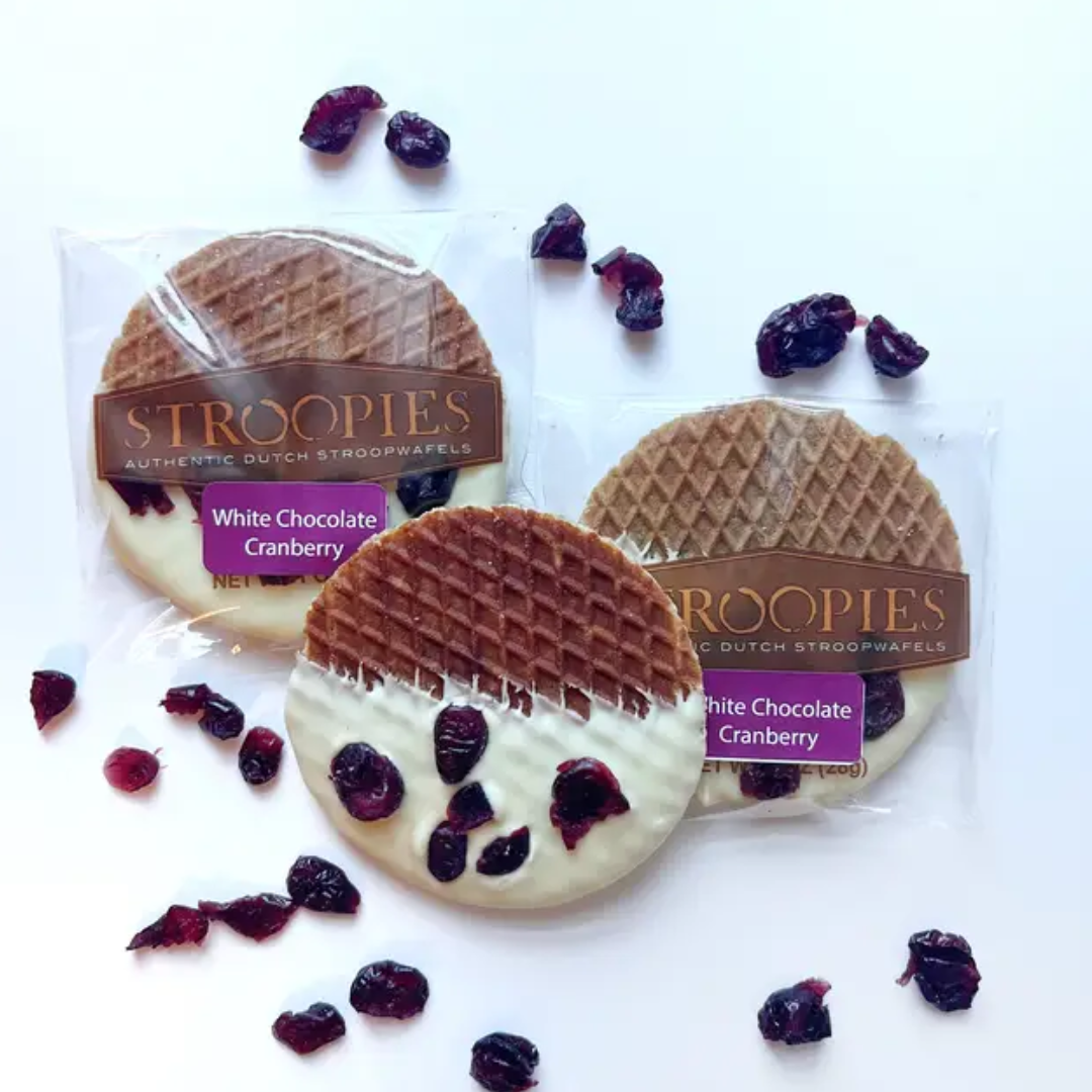 Product: White Chocolate Cranberry Stroopwafels
